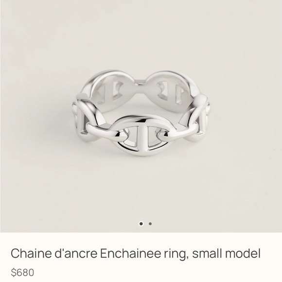 Hermes | Jewelry | Hermes Silver Chaine Dancre Enchainee Ring | Poshmark